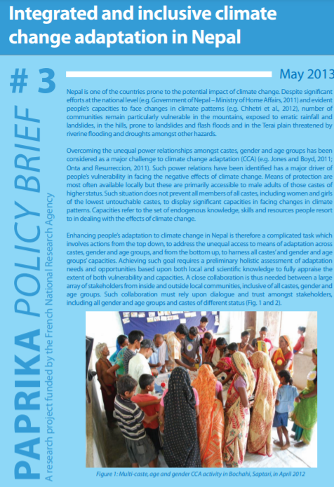 Integrated and inclusive climate change adaptation in Nepal | UNW WRD ...